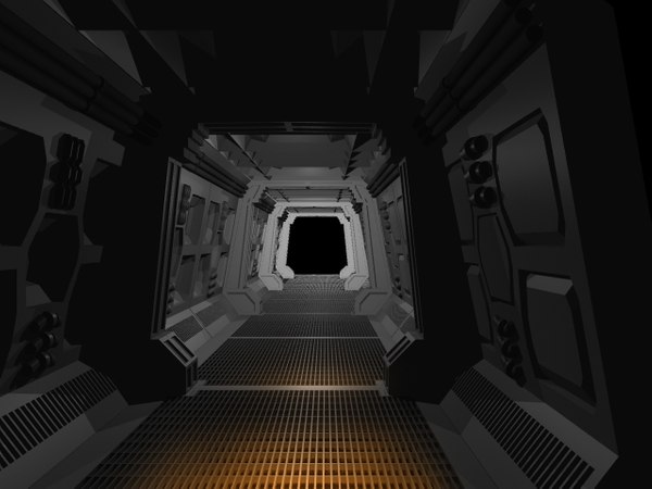 spaceship interior 1 hallway 3d lwo