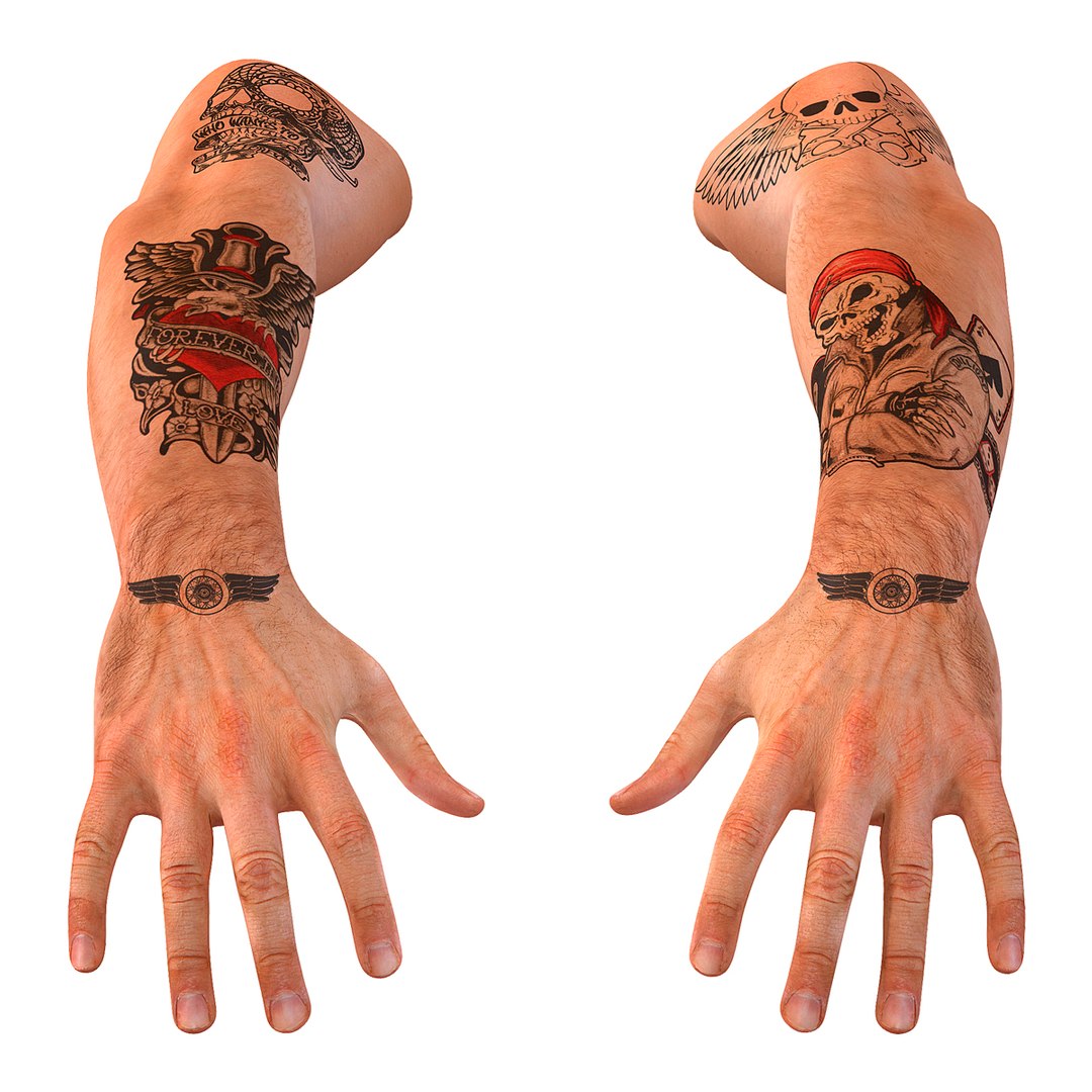 Tattoo Machine With Hands Collection 3D Model - TurboSquid 2407543