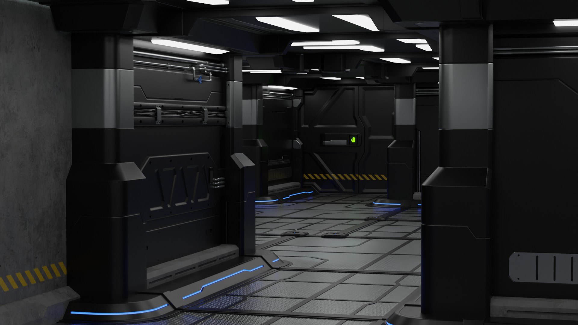 3D Sci Fi Modular Interior 1A - TurboSquid 1829640
