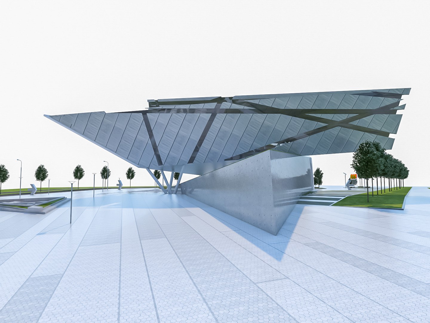 3D Modern Museum Building 02 Model - TurboSquid 1751296
