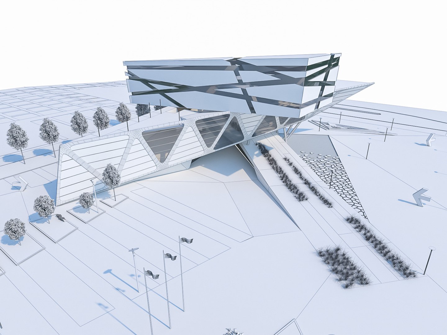 3D Modern Museum Building 02 Model - TurboSquid 1751296