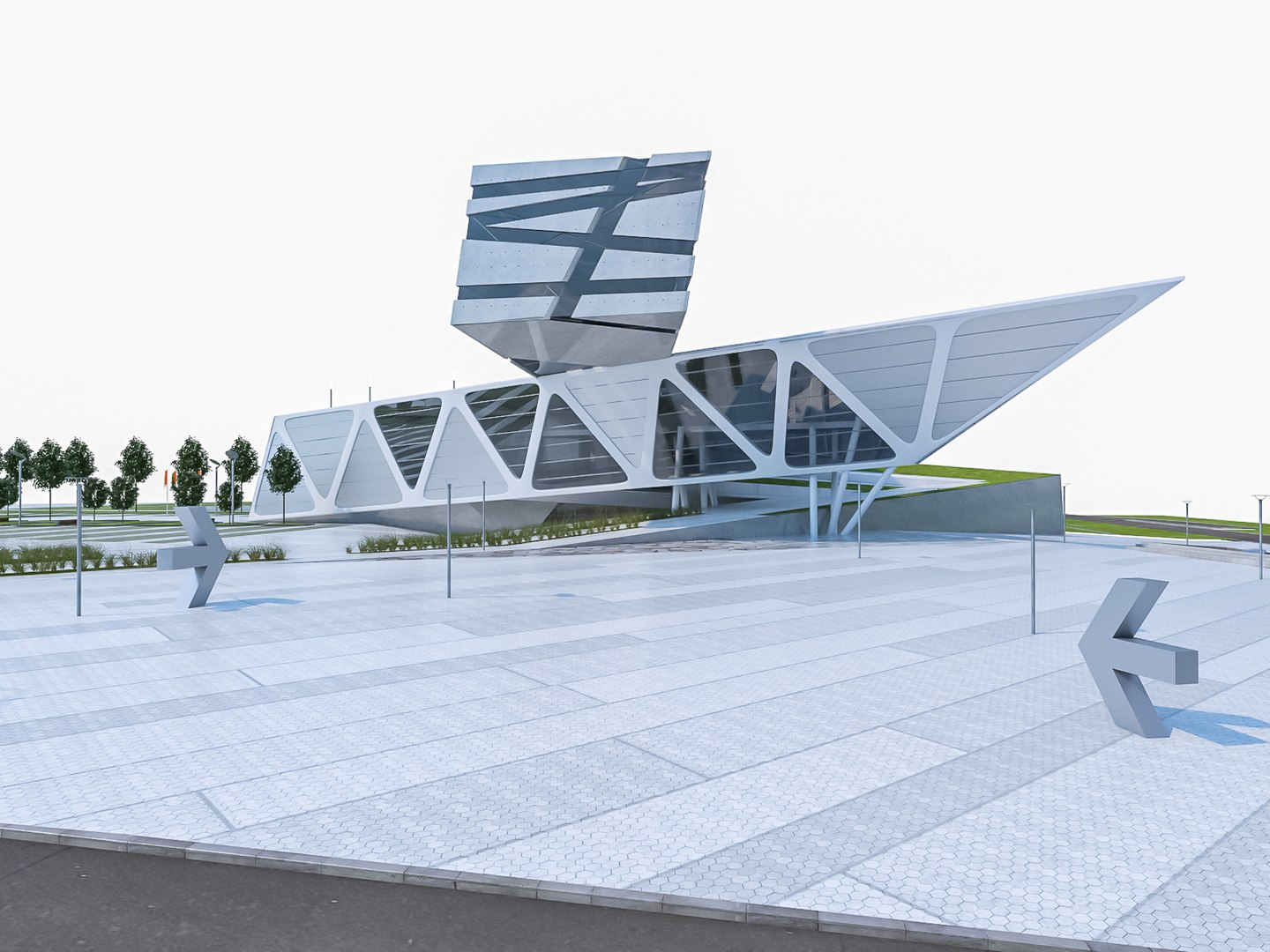 3D Modern Museum Building 02 Model - TurboSquid 1751296