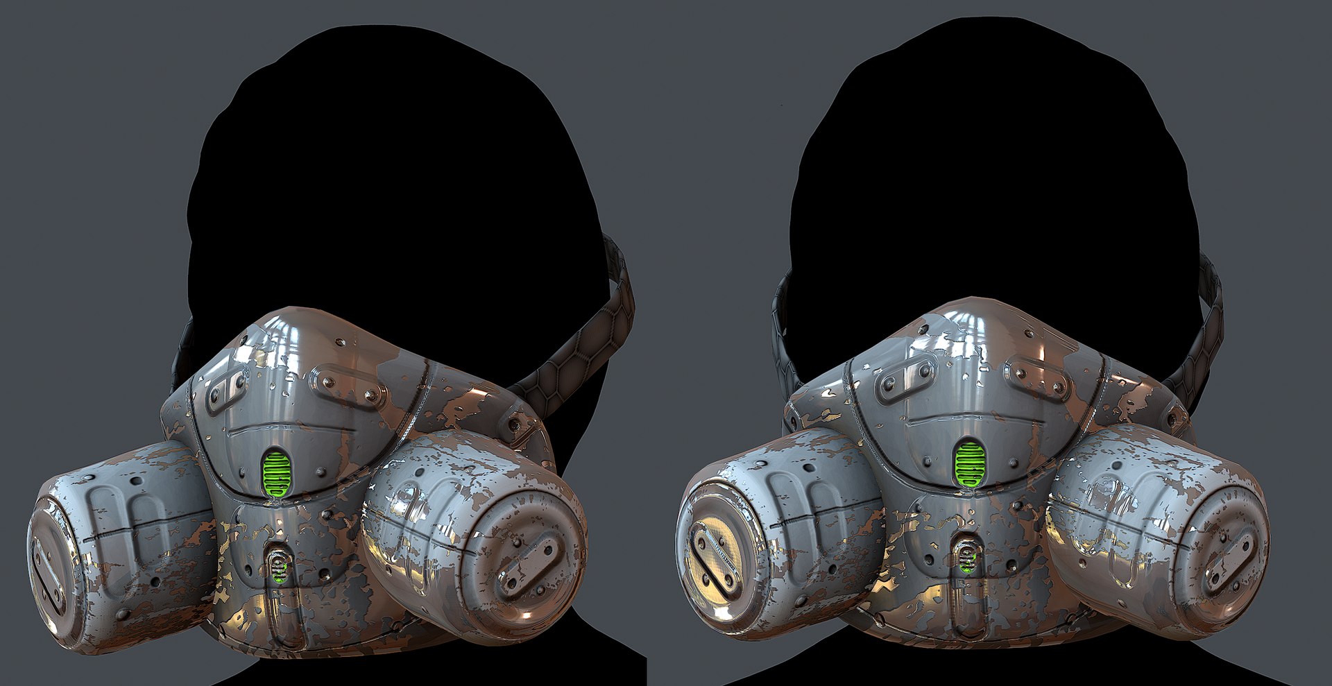 3D 3D Gas Mask Respirator Scifi Futuristic Model - TurboSquid 1719307
