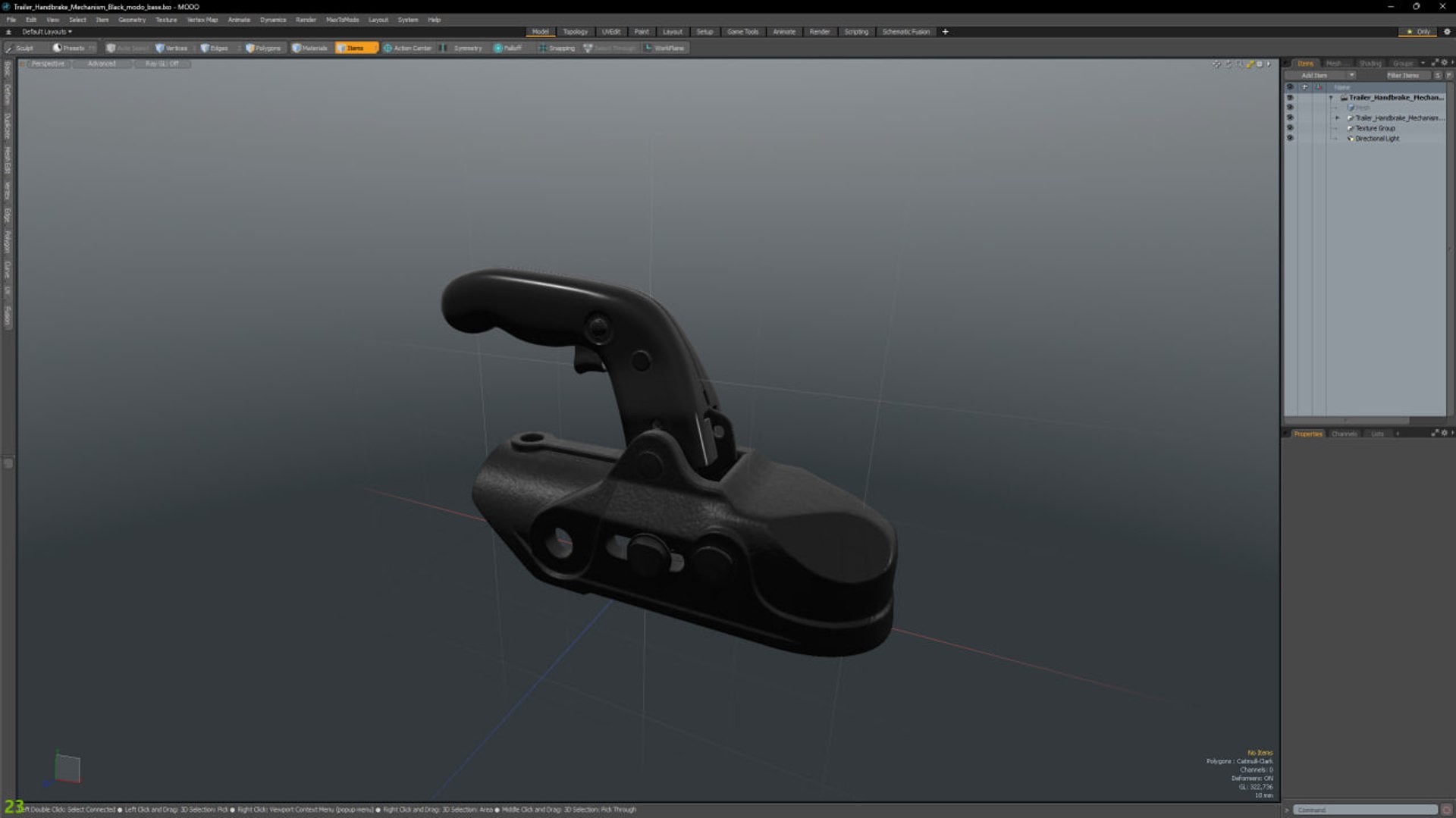 Trailer Handbrake Mechanism Black 3D - TurboSquid 2329233