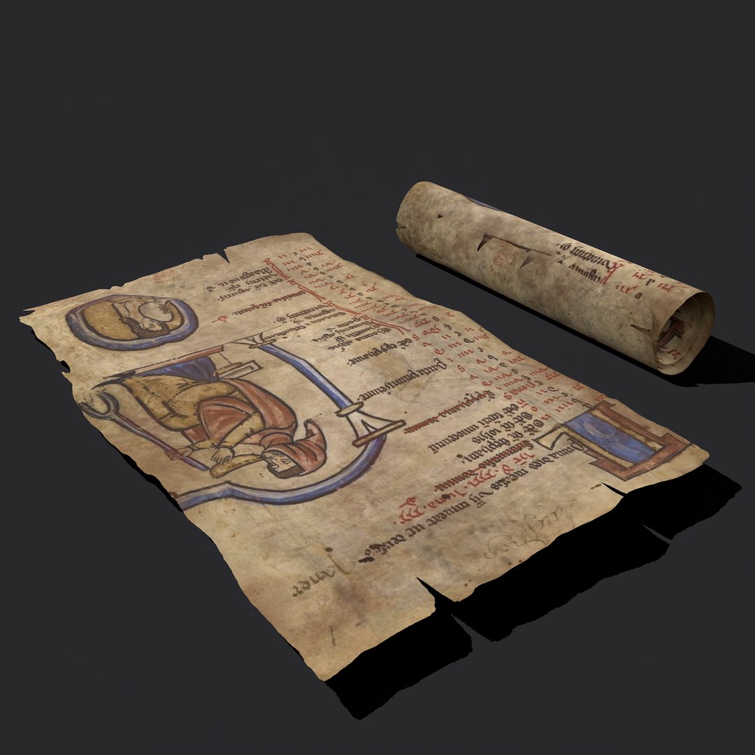 January Manuscript Scroll and Page model - TurboSquid 1751695