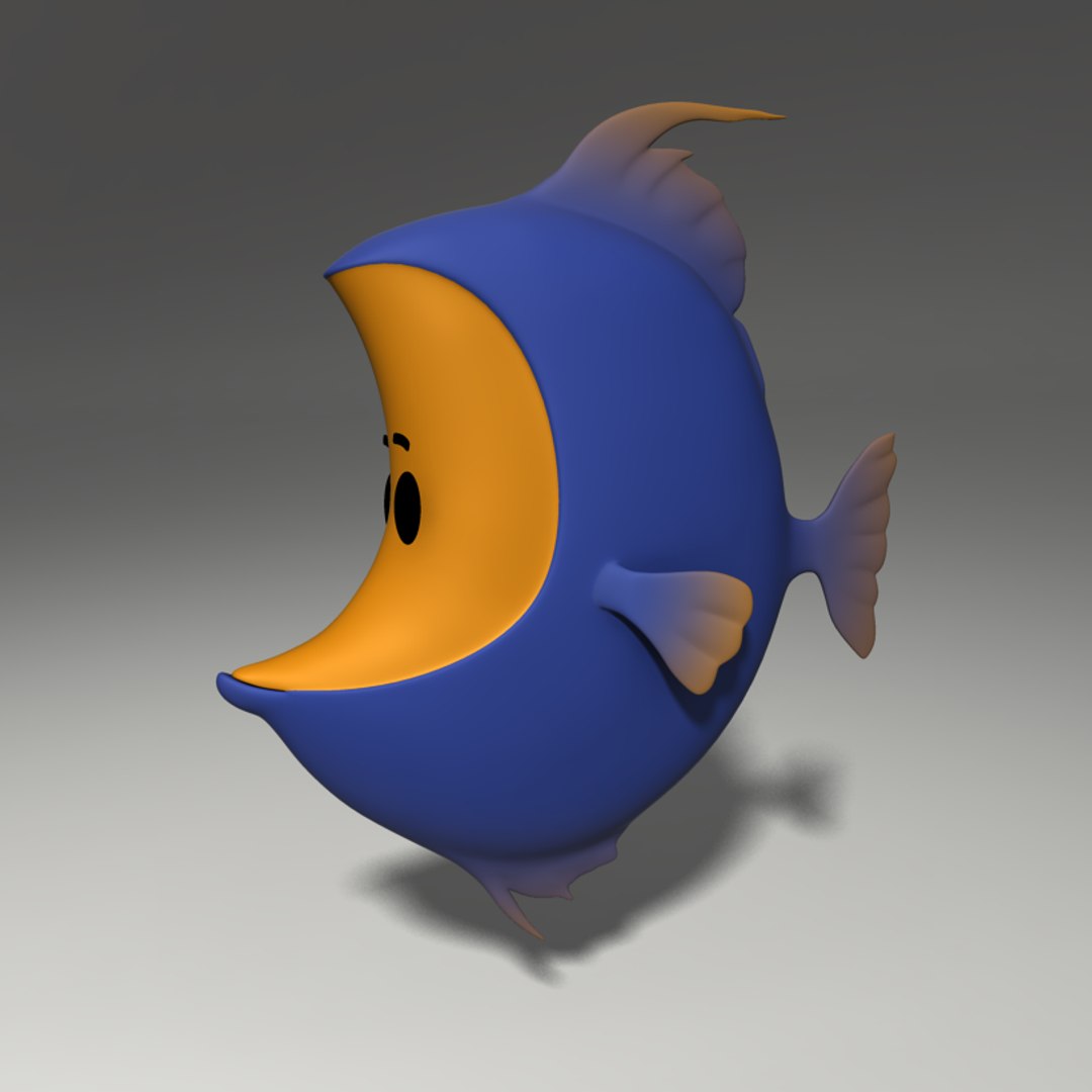 3d model of cartoon fish