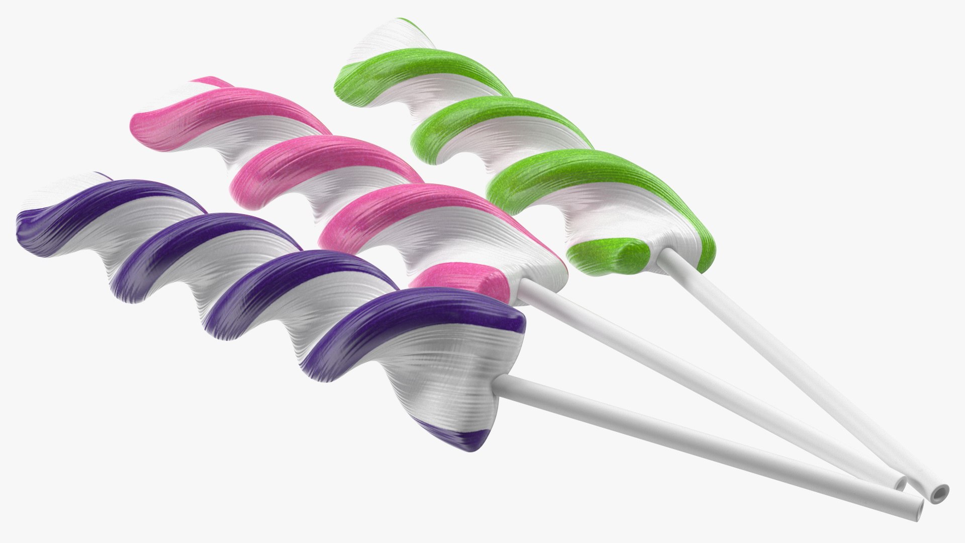 3D Colorful Striped Lollipop On A Stick Set Model - TurboSquid 1789478