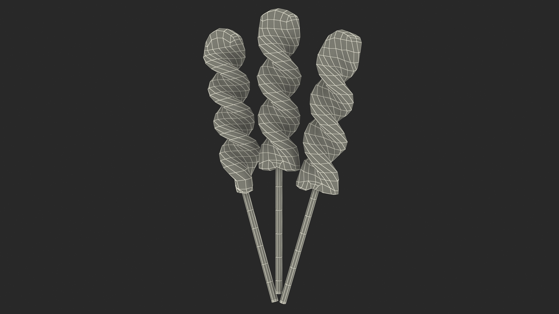 3D Colorful Striped Lollipop On A Stick Set Model - TurboSquid 1789478