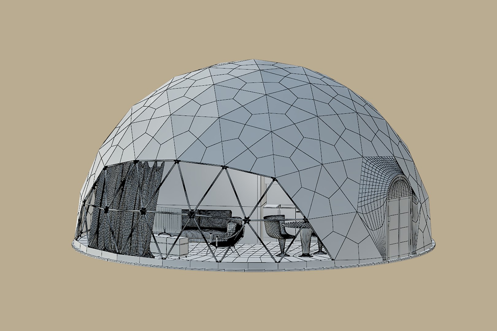 Geodesic Dome 3D Model Model - TurboSquid 2258982