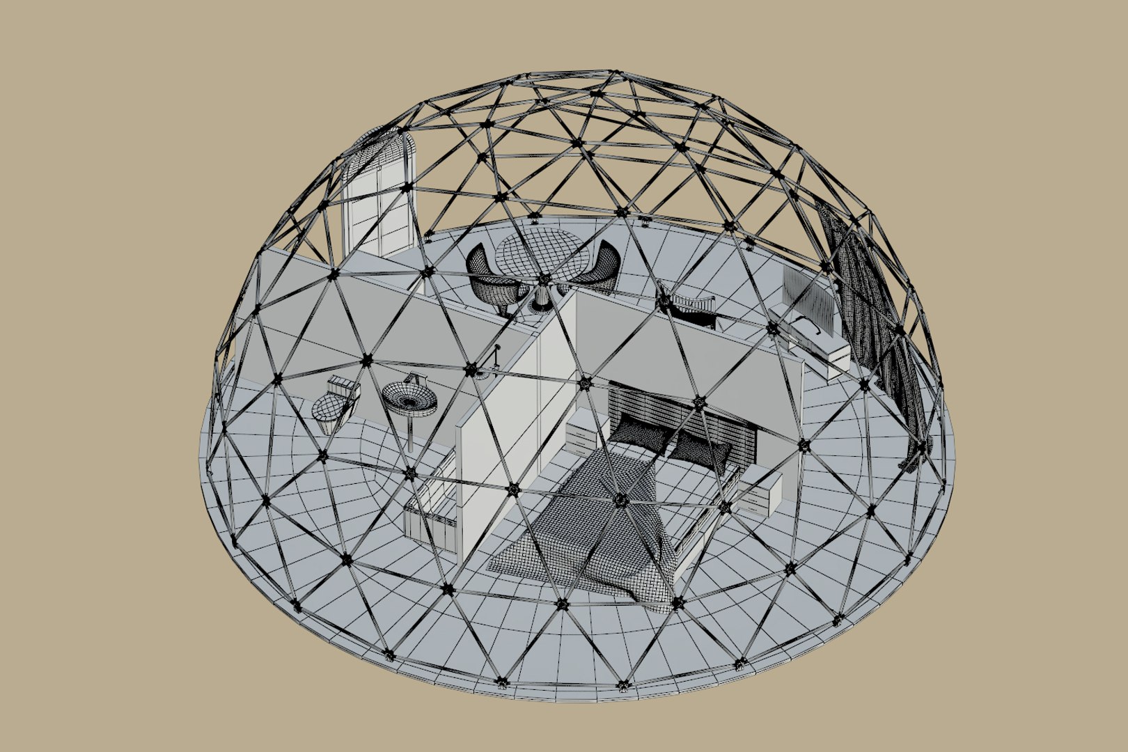 Geodesic Dome 3D Model Model - TurboSquid 2258982
