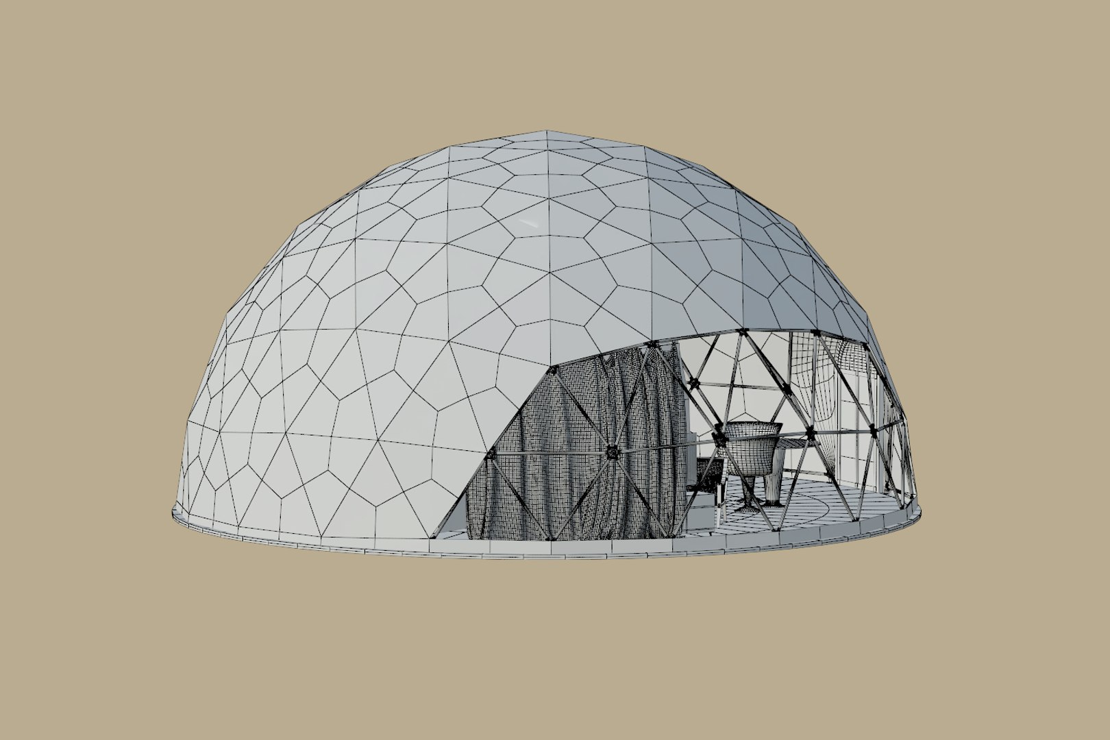 Geodesic Dome 3D Model Model - TurboSquid 2258982