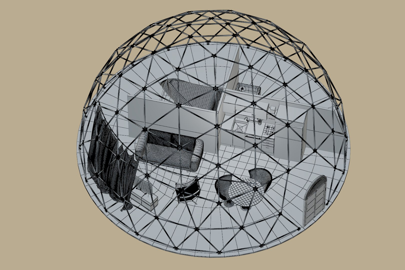 Geodesic Dome 3D Model Model - TurboSquid 2258982