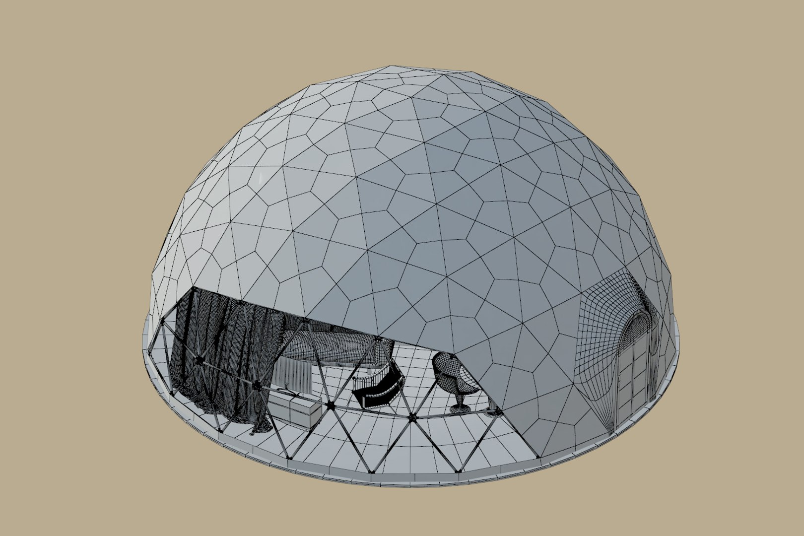 Geodesic Dome 3D Model Model - TurboSquid 2258982
