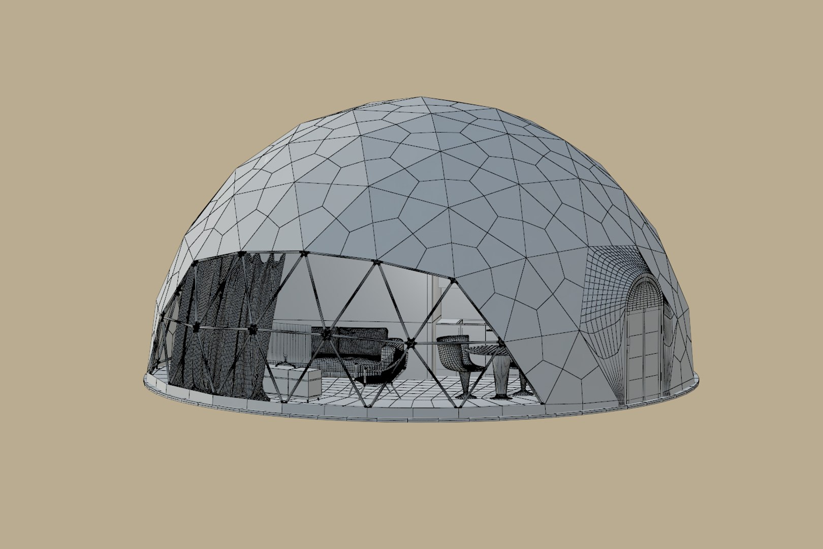 Geodesic Dome 3D Model Model - TurboSquid 2258982