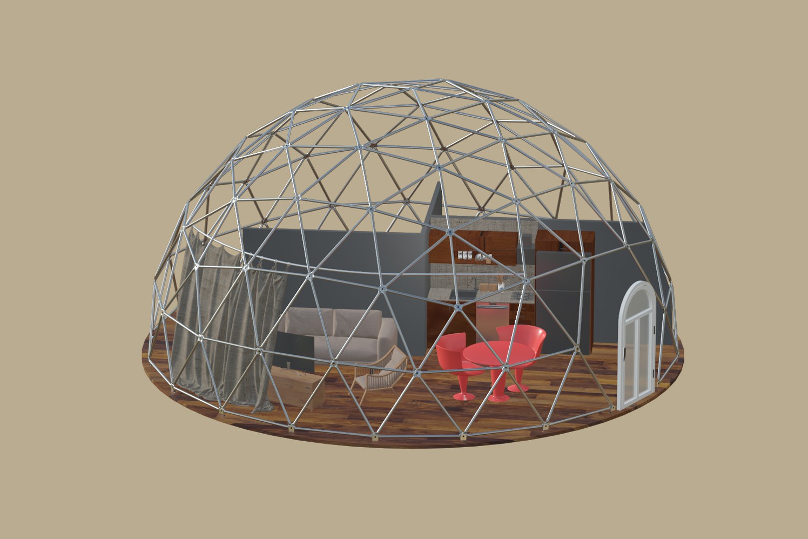 Geodesic Dome 3D Model Model - TurboSquid 2258982
