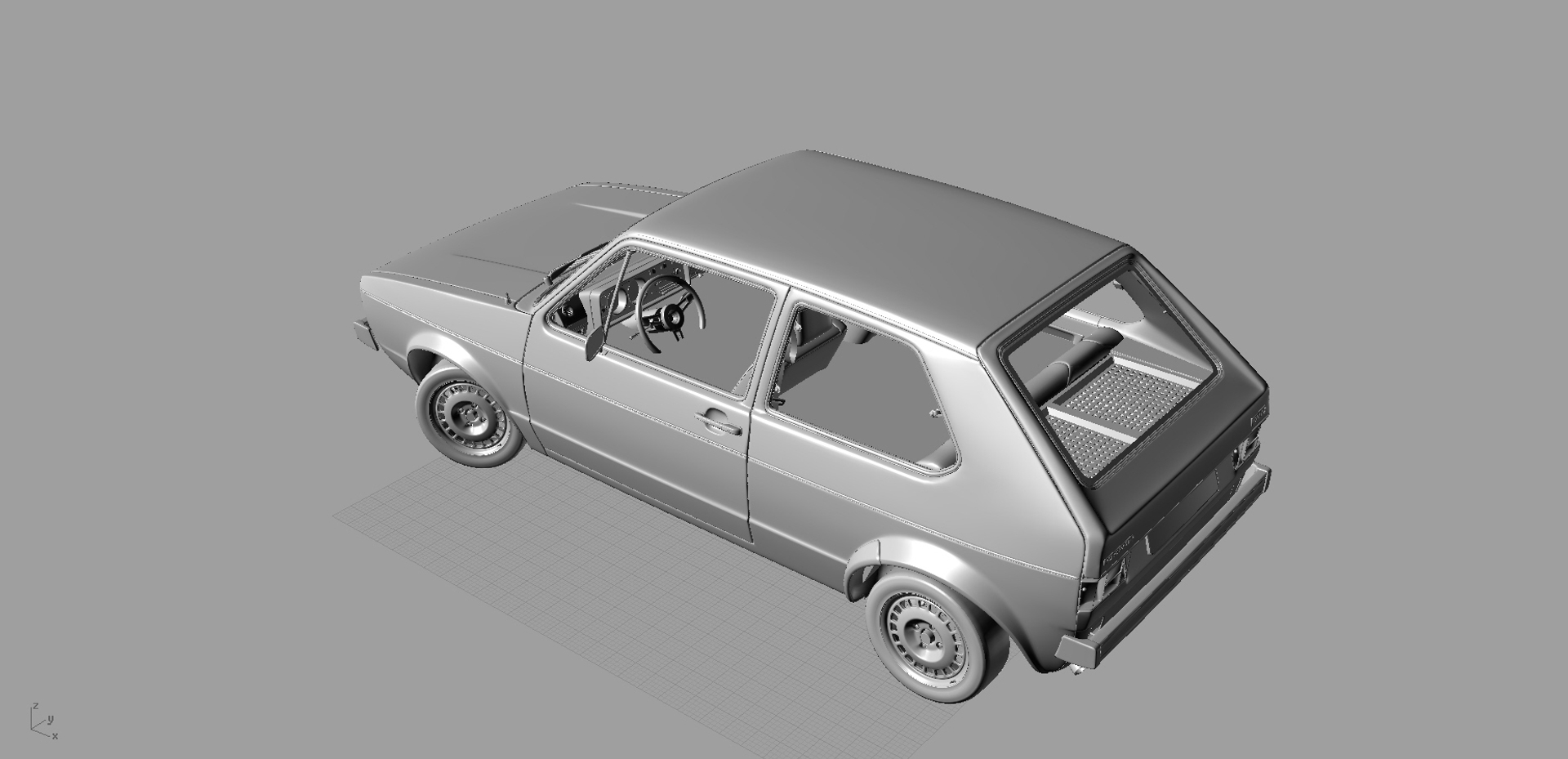 3D Model VW Golf Mk I 1974 Low Interior - TurboSquid 2132988