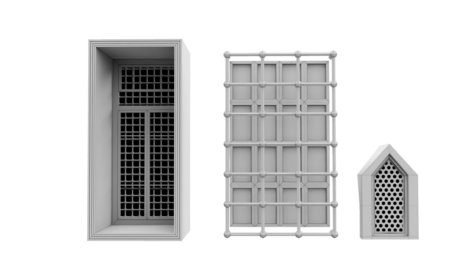 3D Mosque Set Dome Roof Building - TurboSquid 2155726