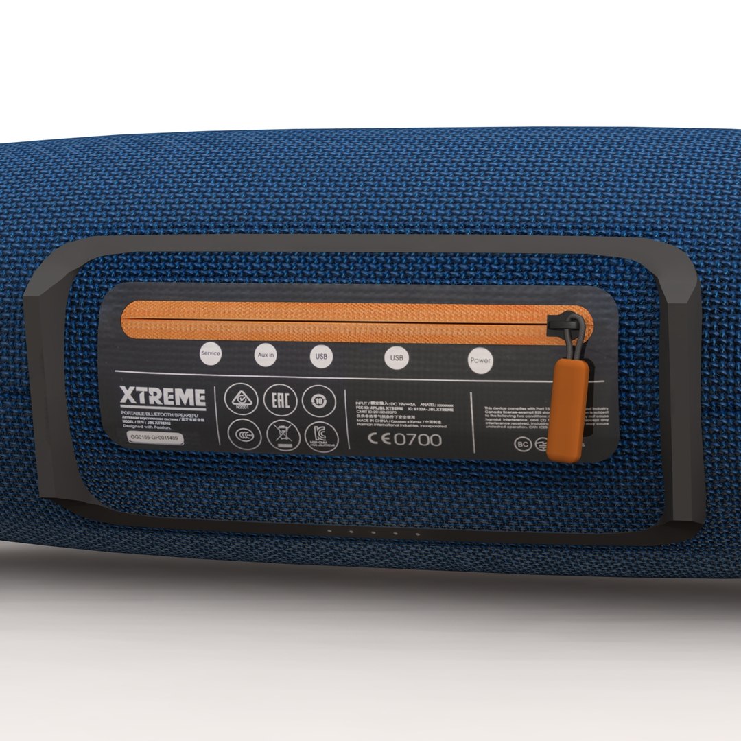 Jbl Xtreme Blue Bluetooth 3d Model