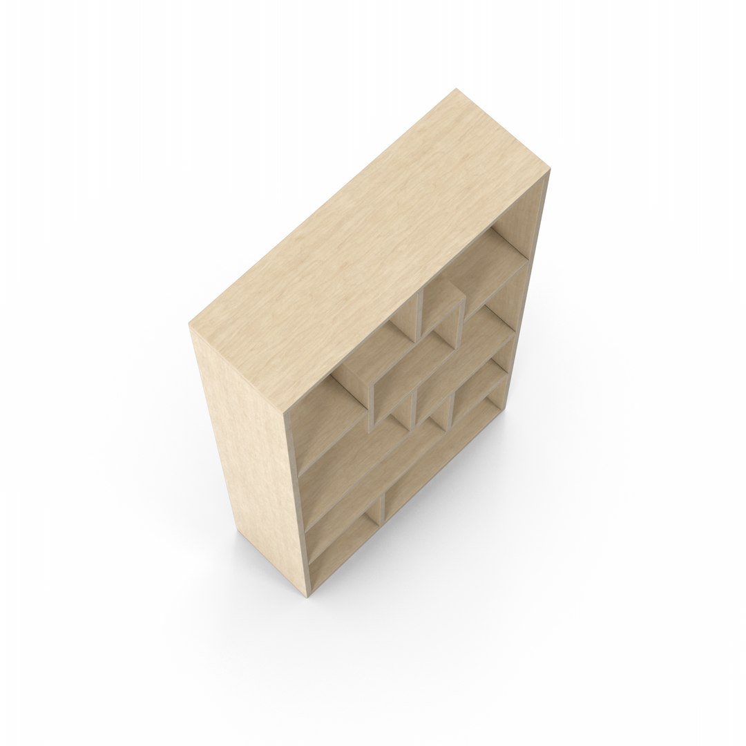 Wooden Bookcase Shelf model - TurboSquid 2057232