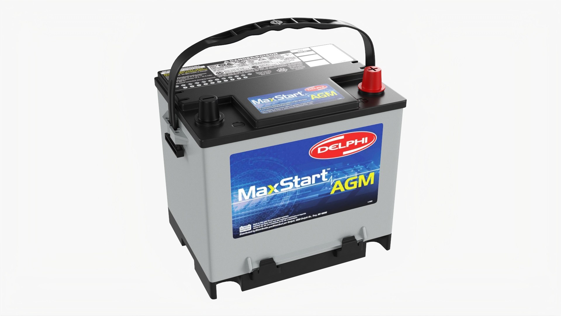 Delphi MaxStart AGM Car Battery Model - TurboSquid 1777249