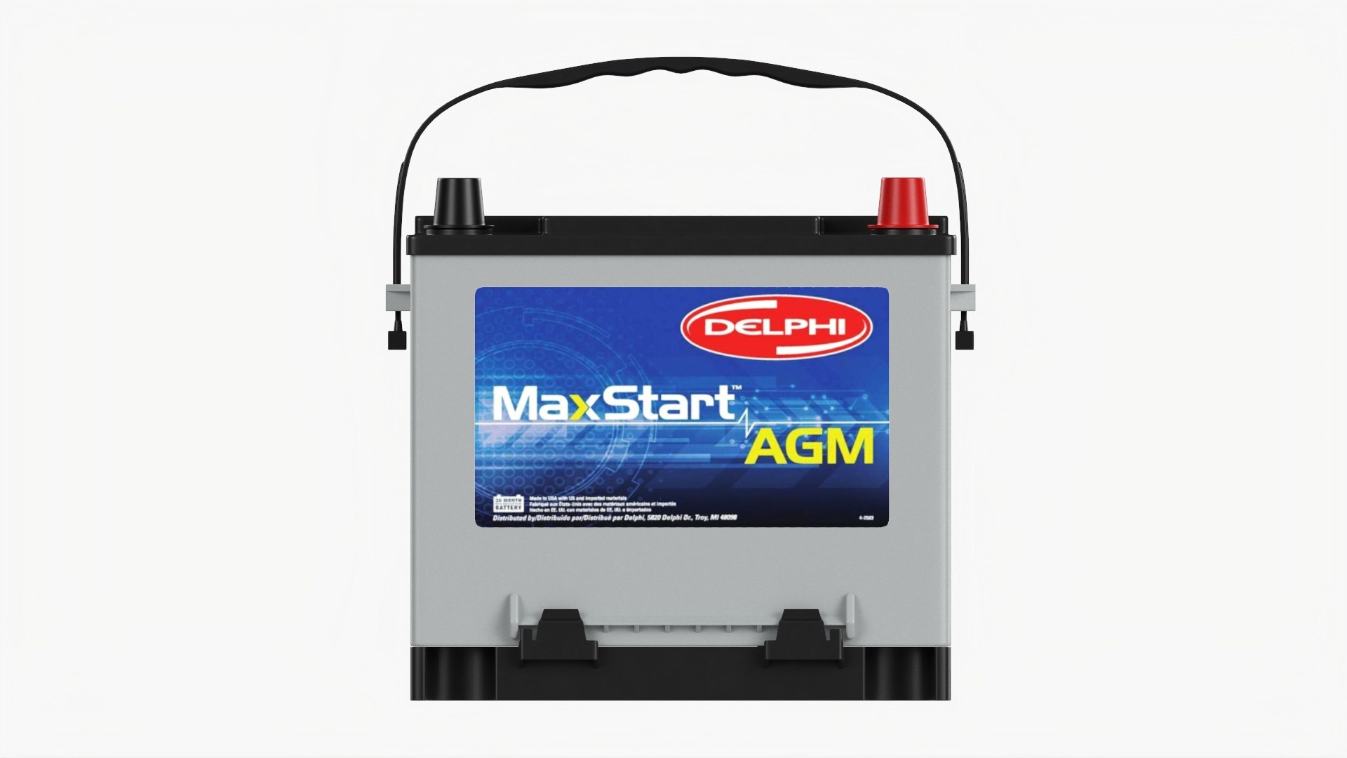 Delphi MaxStart AGM Car Battery Model - TurboSquid 1777249