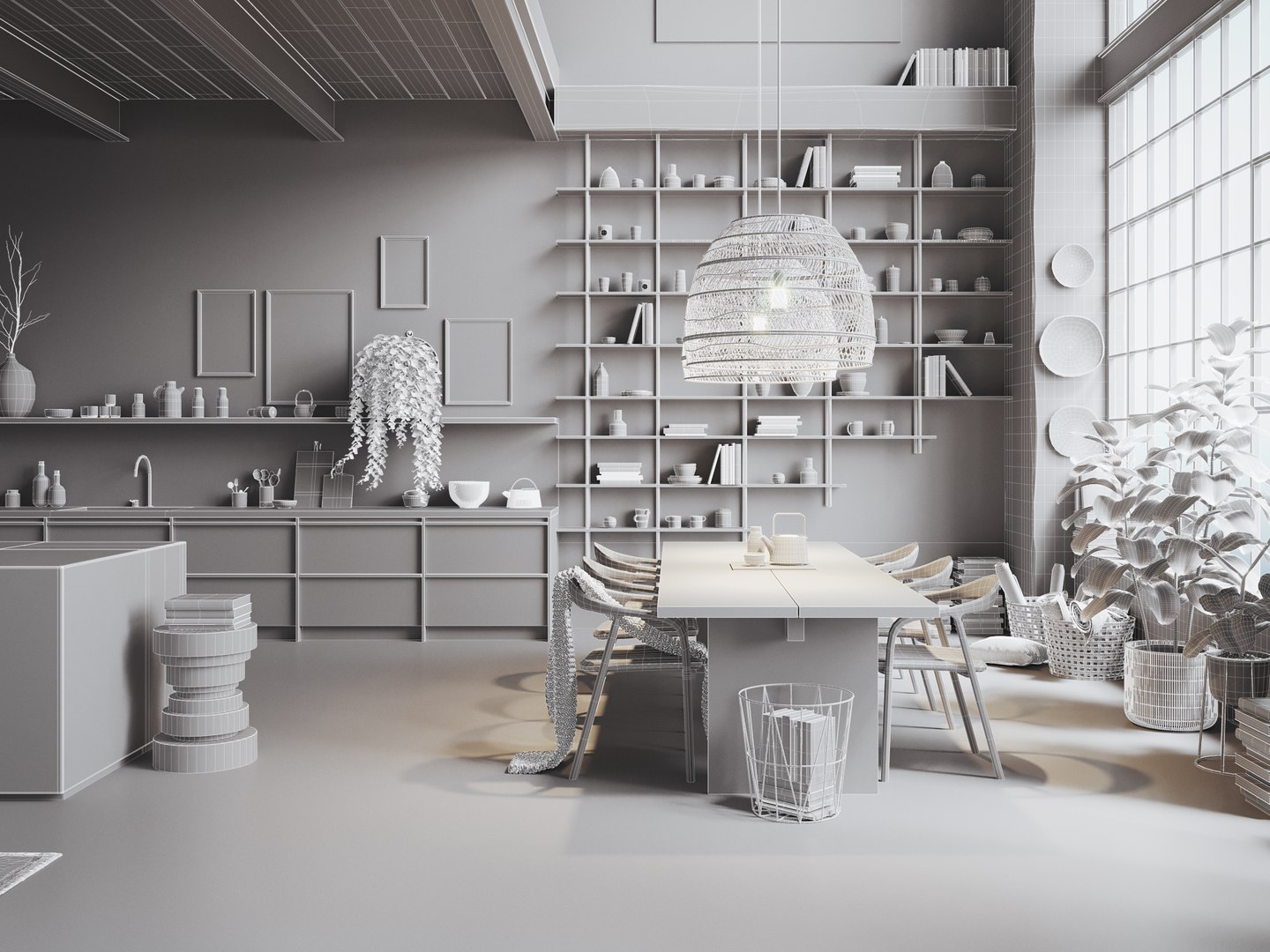 3D Boho Design Interior Scene For Cinema 4D And Octane Render ...