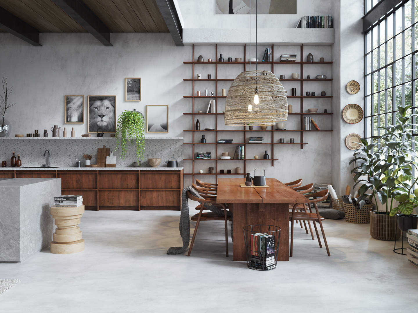 3D Boho Design Interior Scene for Cinema 4D and Octane Render ...