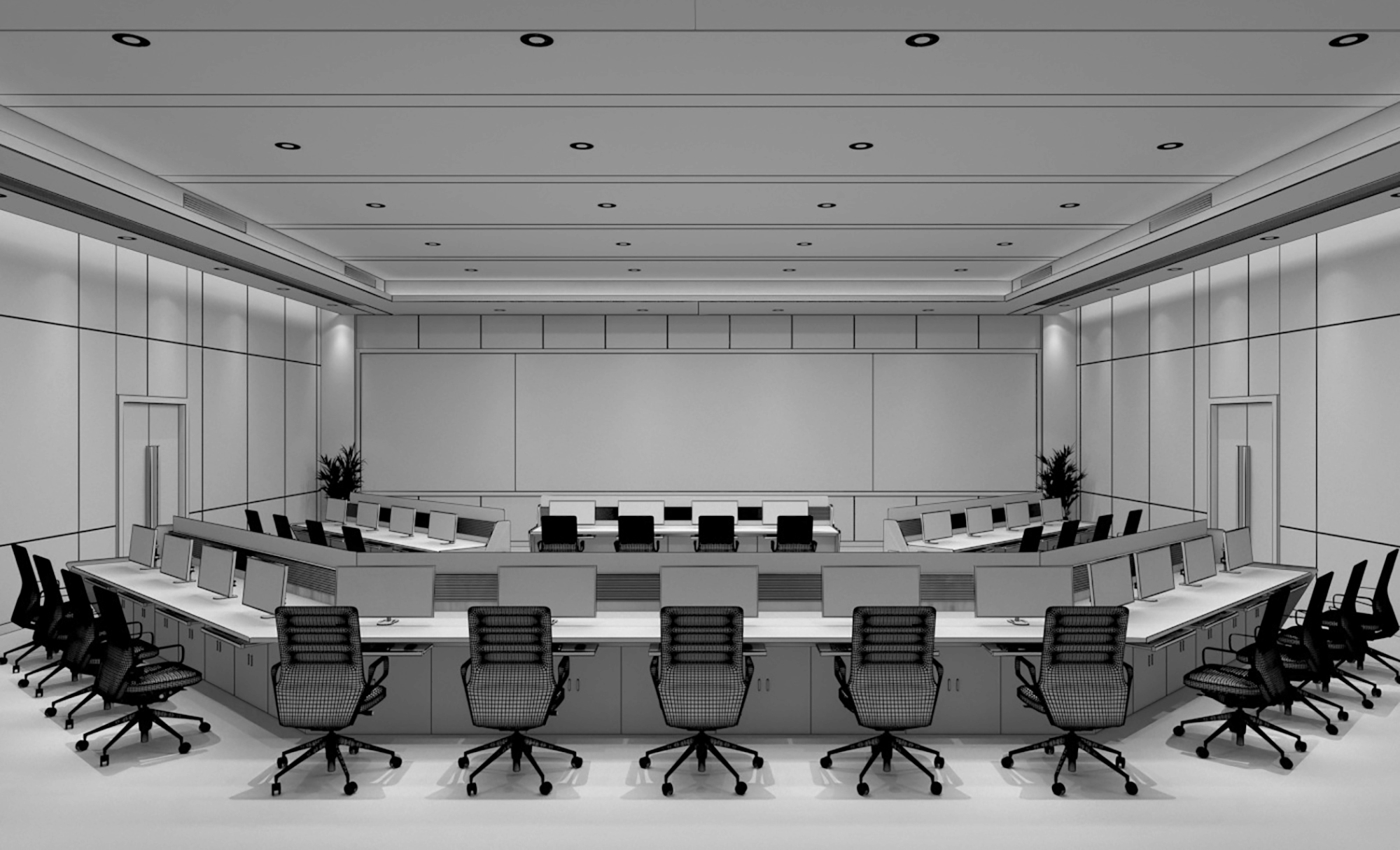 3D Monitoring room Command Center Control room Central Control Room ...