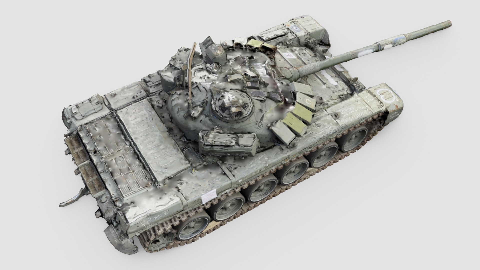 3D T-90 Tank Destroyed Model - TurboSquid 2133474