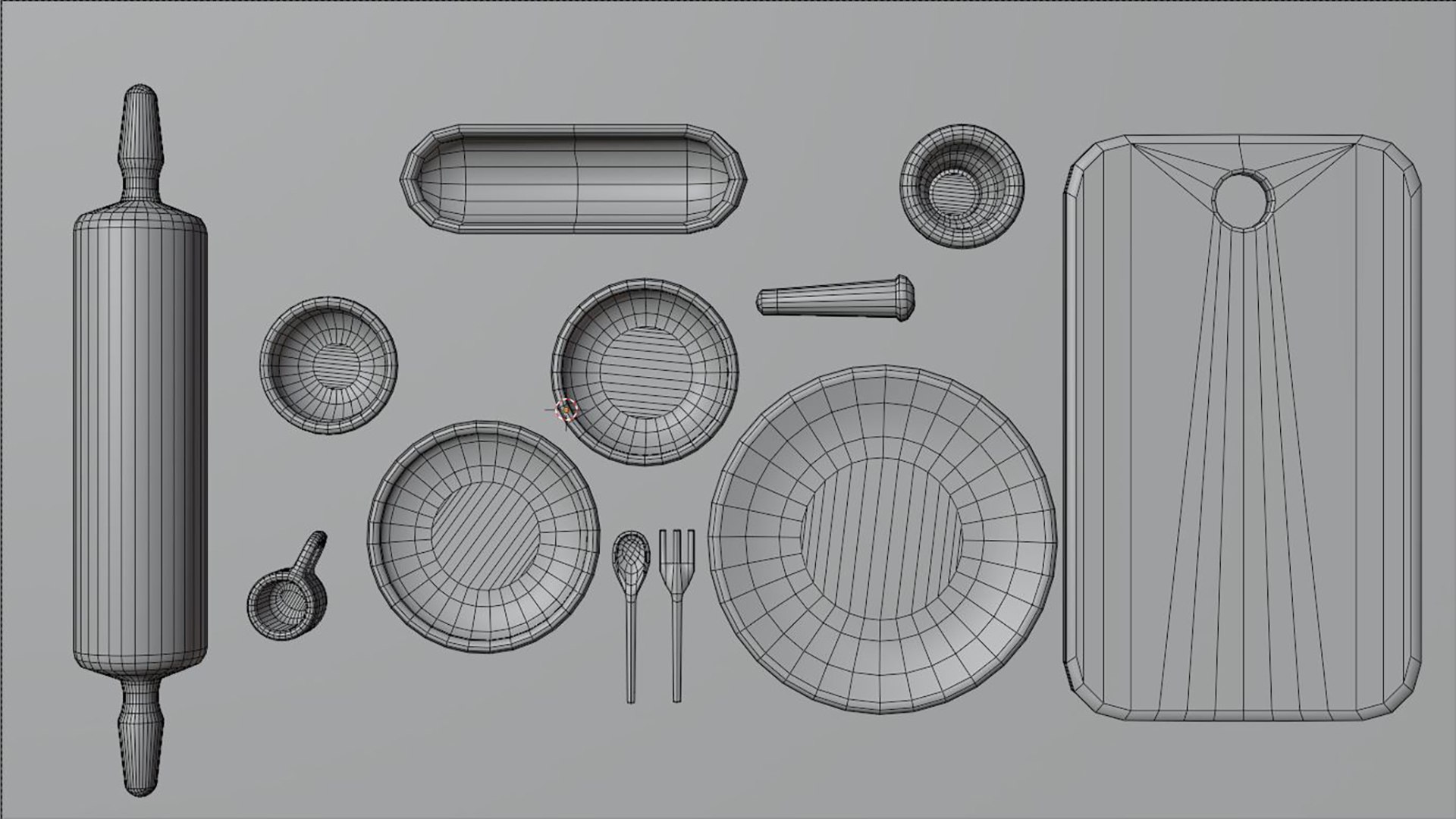 3D Wooden Kitchen Accessories - TurboSquid 1857568