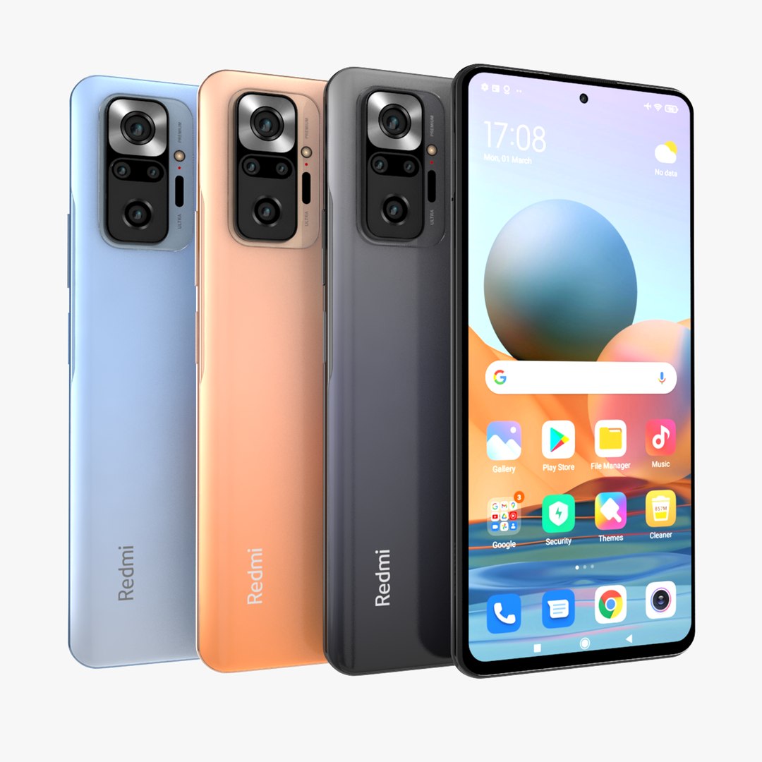 Xiaomi Redmi Note 10 Pro Full Color Model - TurboSquid 1721358