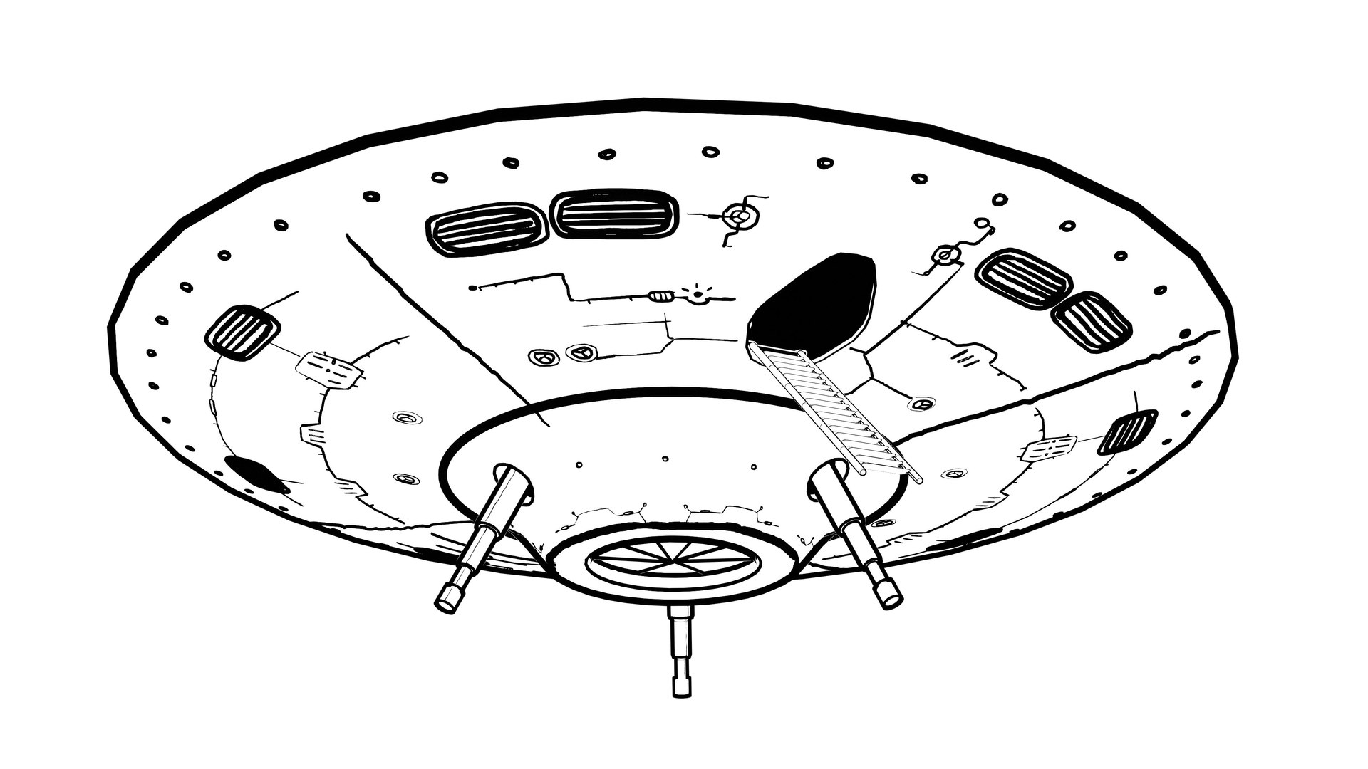 Rigged Stylised Flying Saucer 3D Model - TurboSquid 1968117