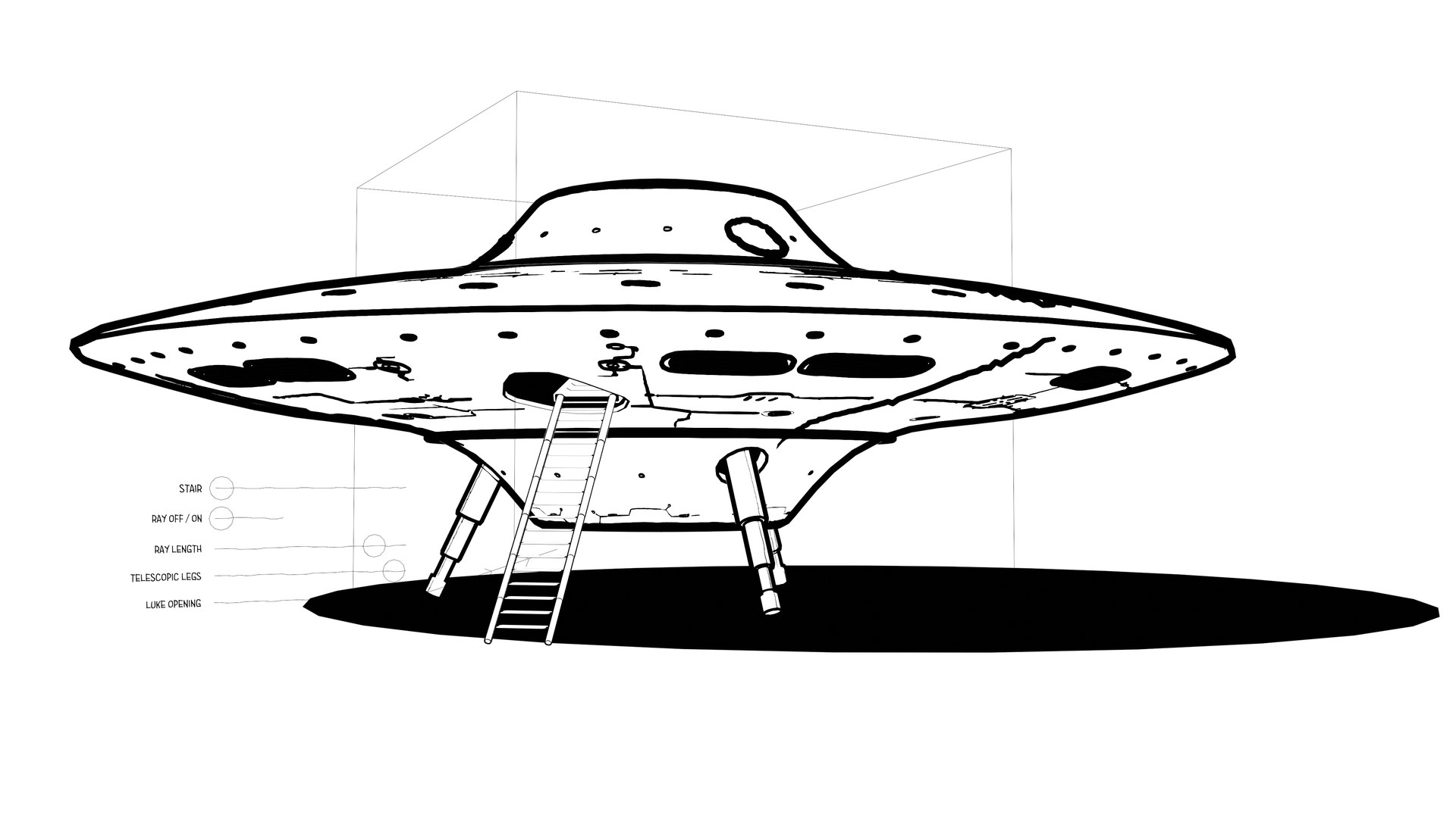 Rigged Stylised Flying Saucer 3D Model - TurboSquid 1968117