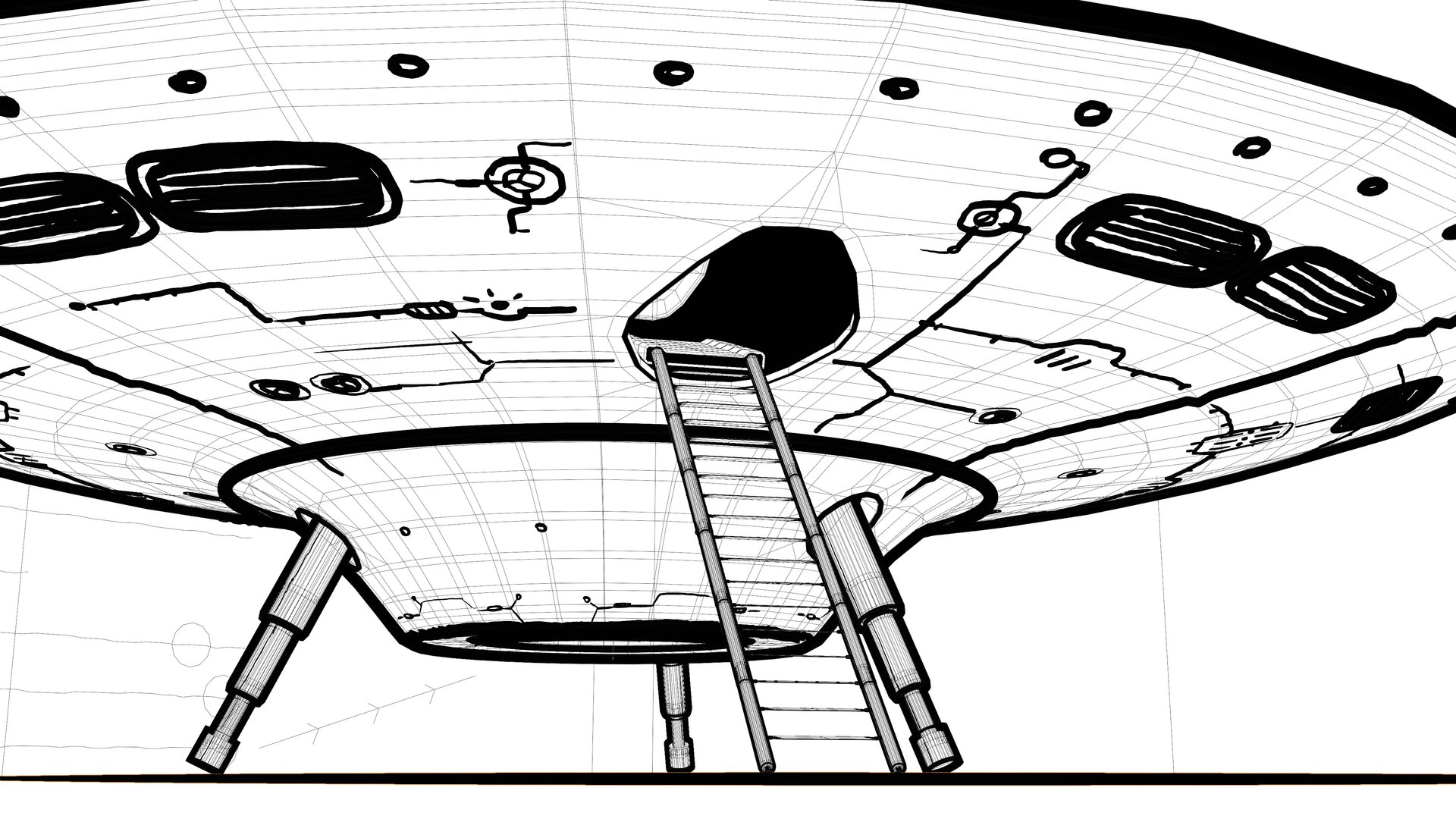 Rigged Stylised Flying Saucer 3D Model - TurboSquid 1968117