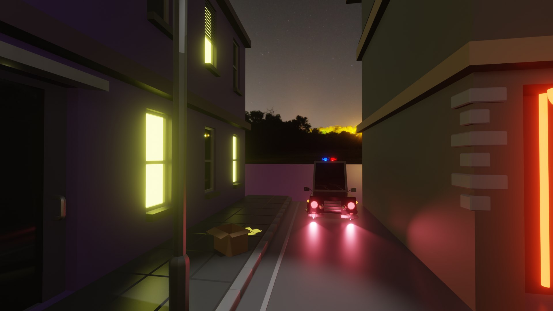 3D Low Poly City Night - TurboSquid 2199916