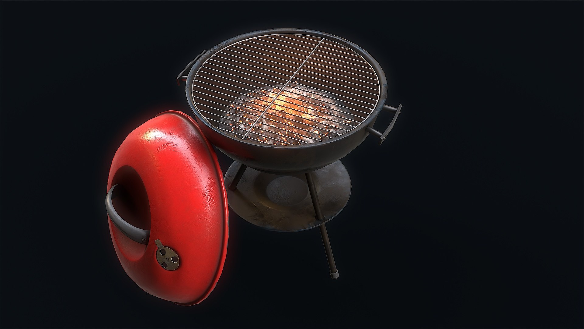Barbeque Grill PBR 3D Model - TurboSquid 2126166