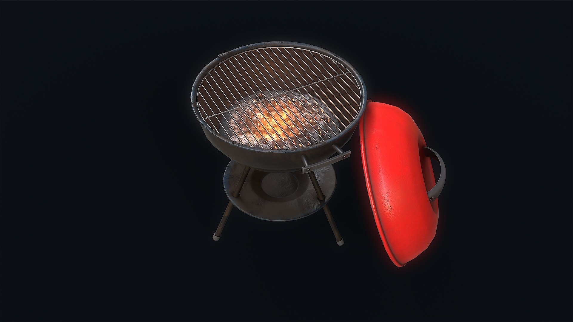 Barbeque Grill PBR 3D Model - TurboSquid 2126166