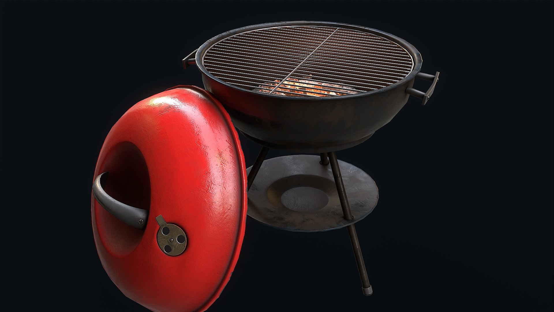 Barbeque Grill PBR 3D Model - TurboSquid 2126166