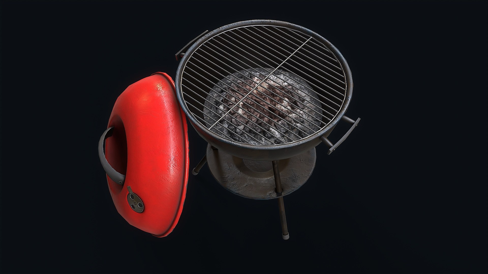 Barbeque Grill PBR 3D Model - TurboSquid 2126166