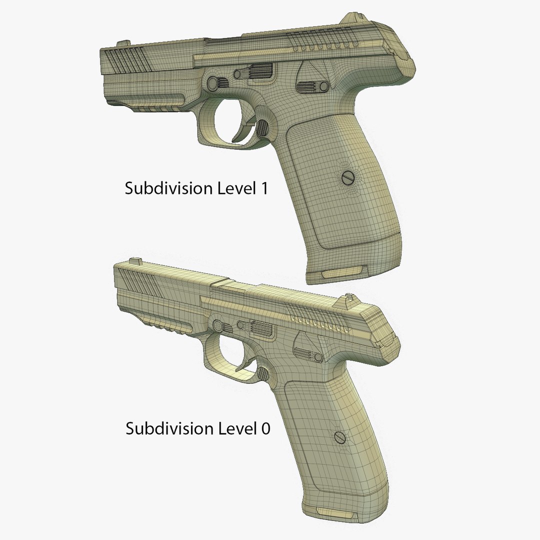 3d Realistic Lebedev Pistol Pl-14 Model