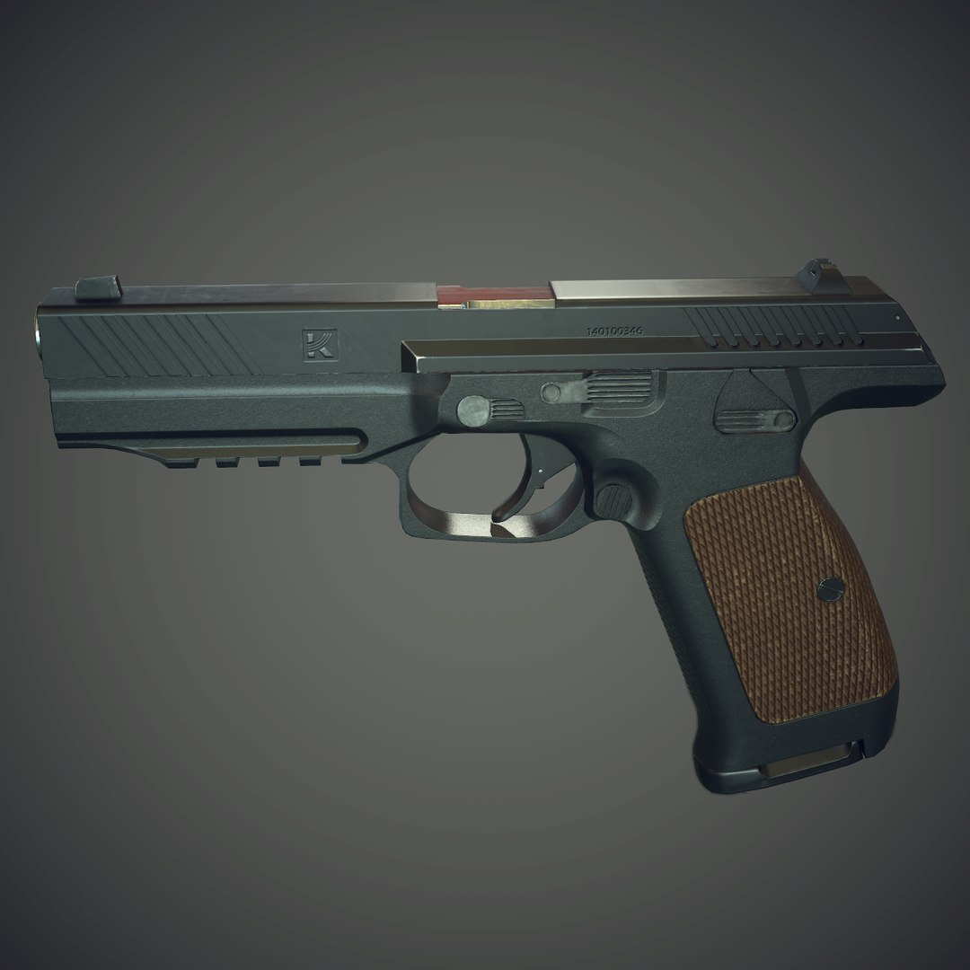 3d Realistic Lebedev Pistol Pl-14 Model