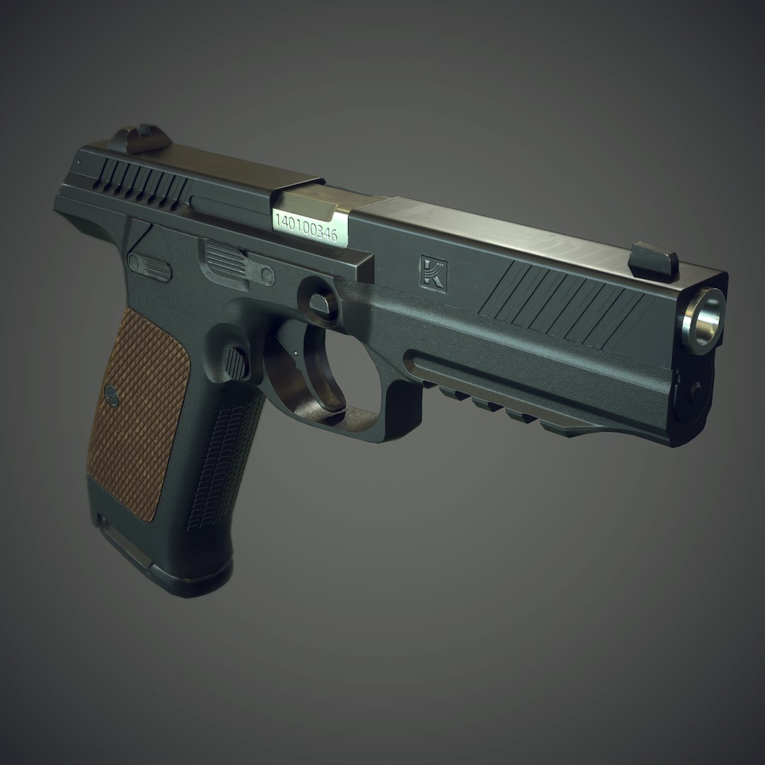 3d Realistic Lebedev Pistol Pl-14 Model