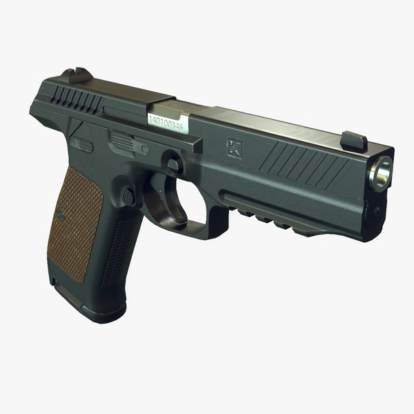 3d realistic lebedev pistol pl-14 model