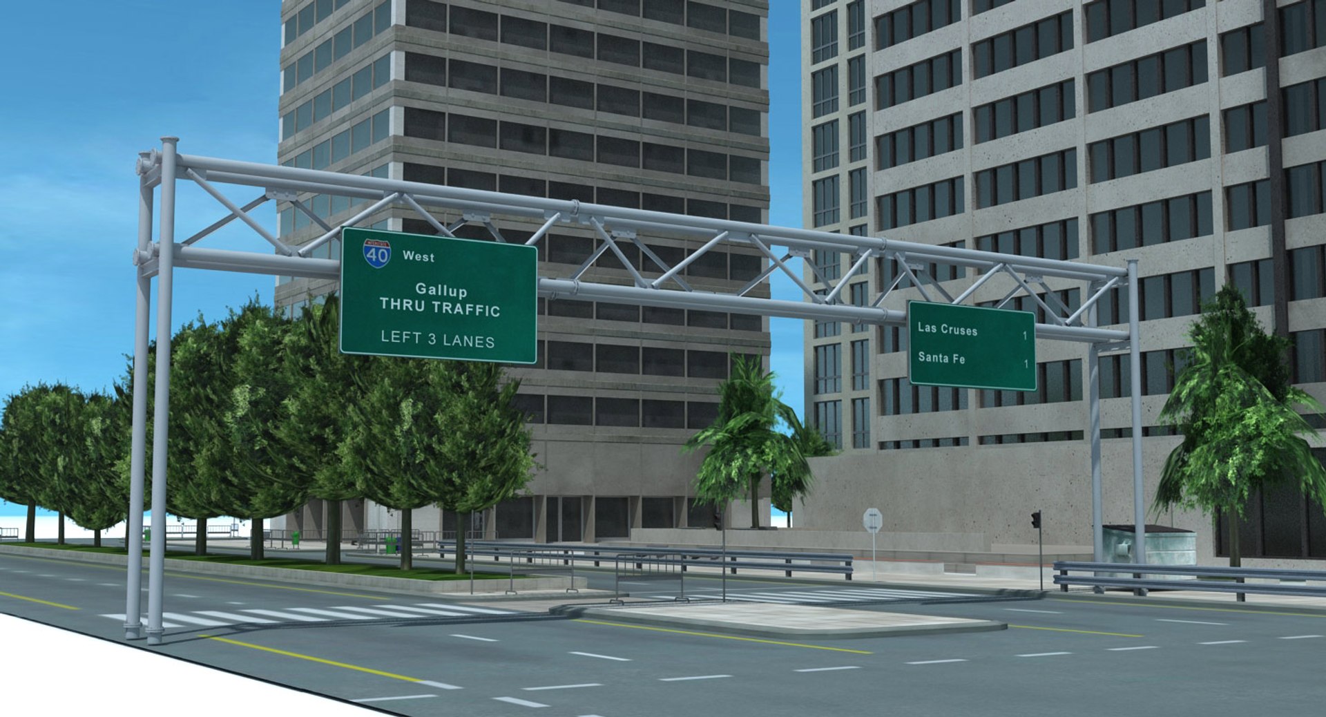 3d model city block scene cityscape