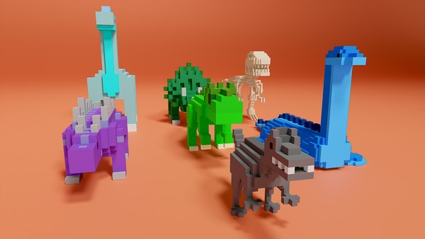 modelo 3d Paquete de arte de voxel de dinosaurio - TurboSquid 2182459