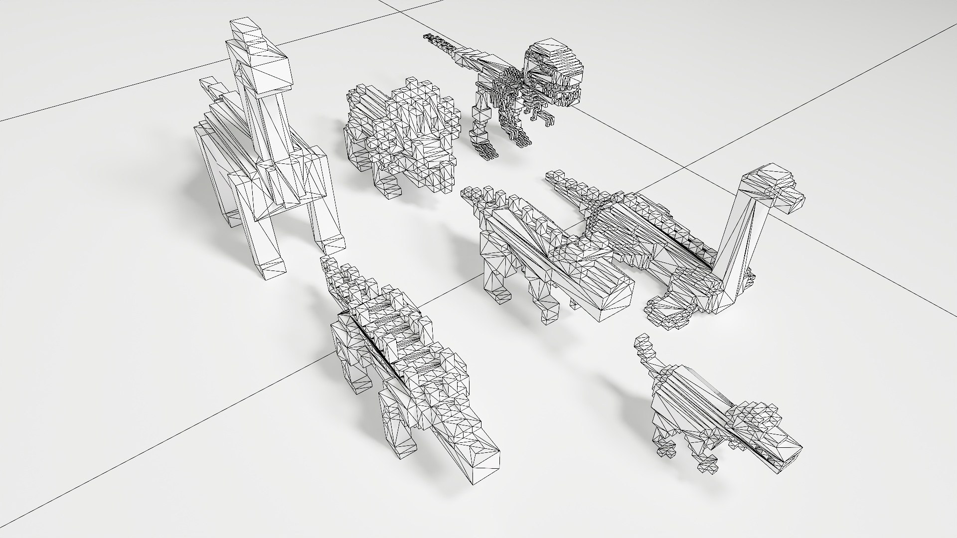 3D Model Dinosaur Voxel Art Pack - TurboSquid 2182459