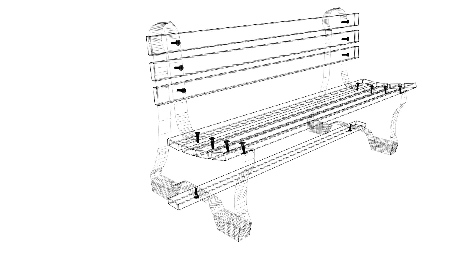 3D Baltimore Bench Outdoor Model - TurboSquid 2397773