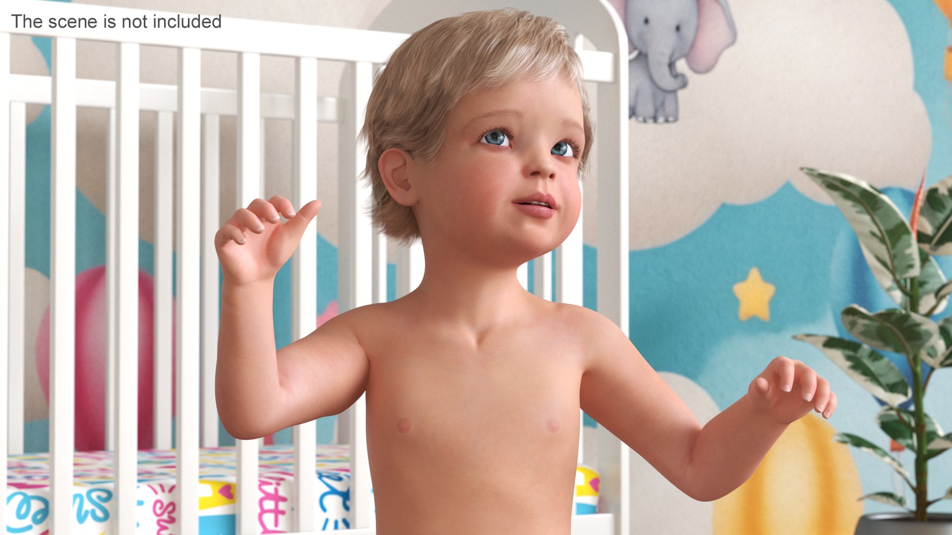 3D Model Boy Aged 1 Year In Diaper Rigged For Maya - TurboSquid 2287238