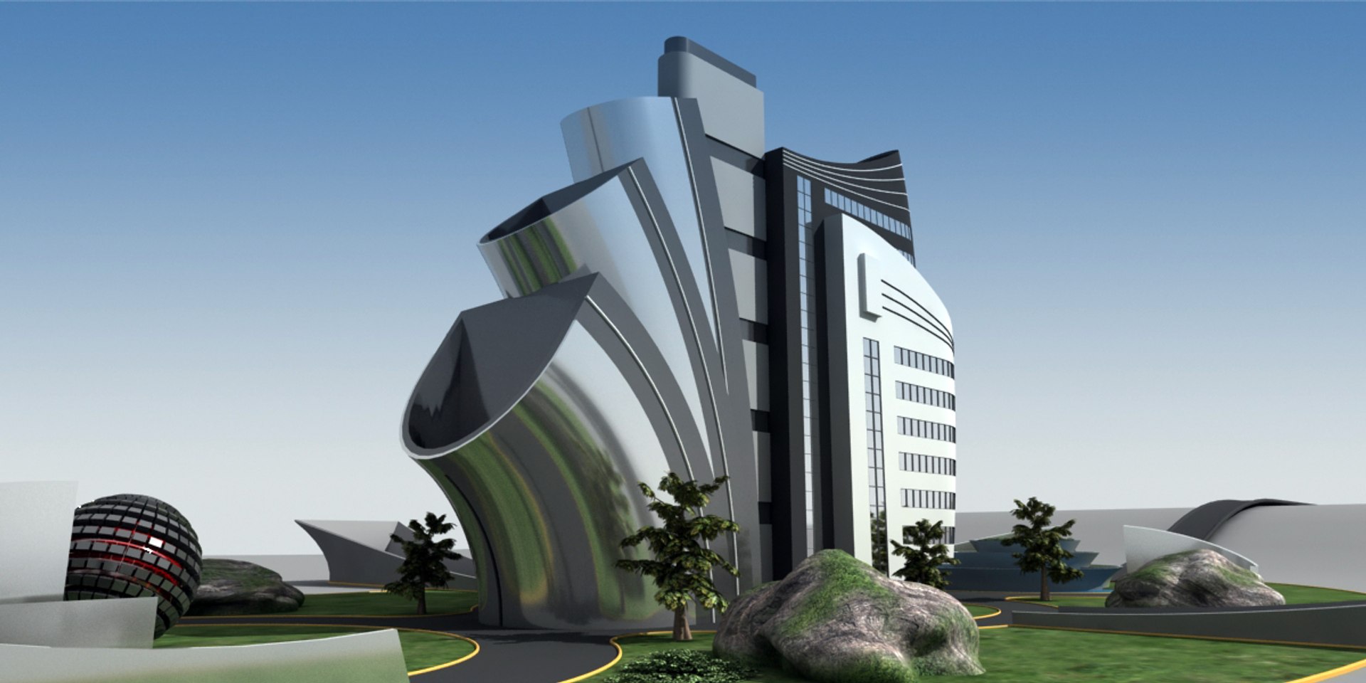 Originally modern building 3D model - TurboSquid 1253349