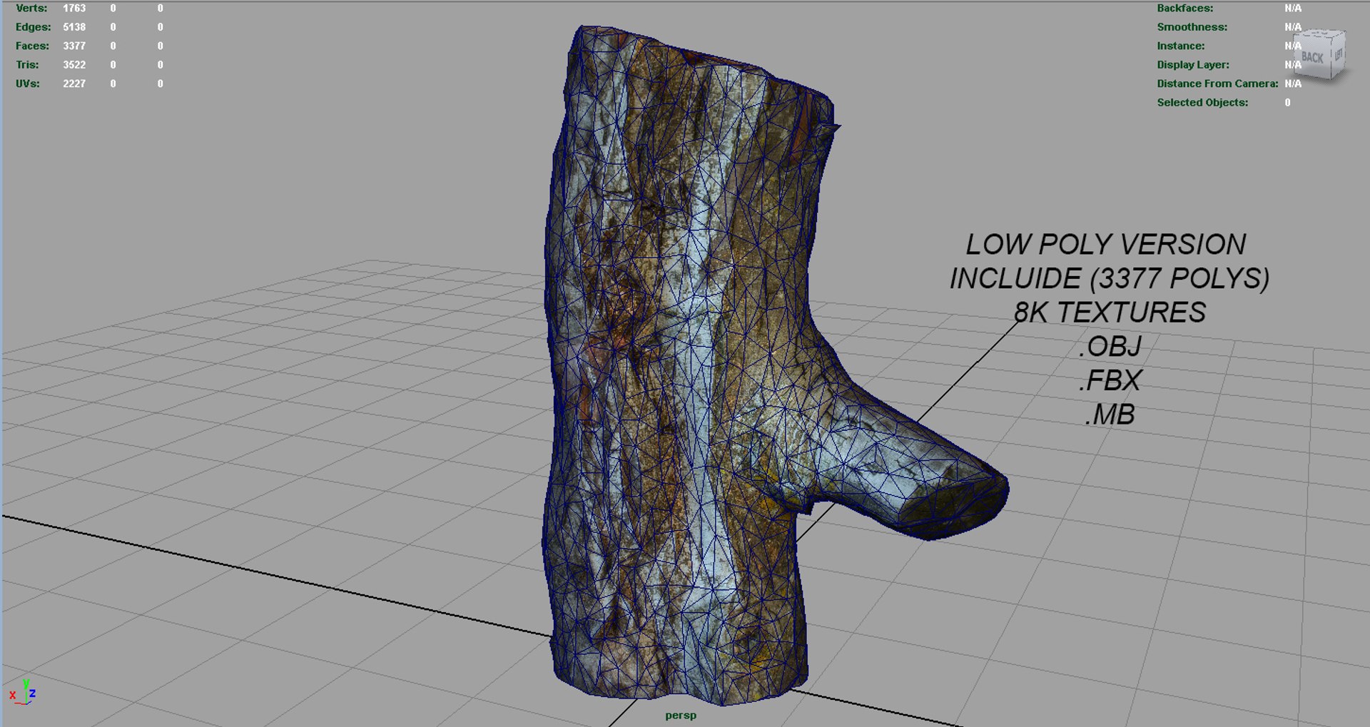 Realistic Wood Log Fbx